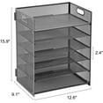 6 Tier Mesh File Organization with Handle,Paper Letter Tray Organizer ...