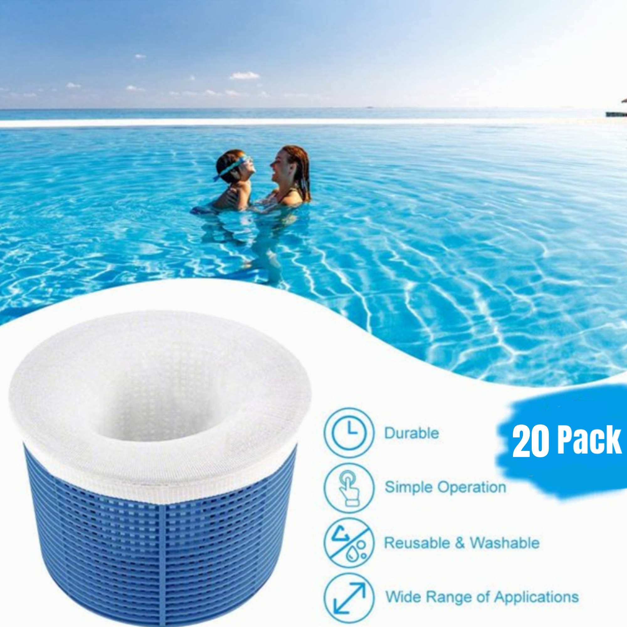Buy Lingke 20 Pack for Inground or Above Ground Pool 30 Pack Reuse ...