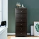 Gymax 6 Drawer Chest Dresser Clothes Storage Bedroom Tall Furniture Cabinet Brown - Walmart.com