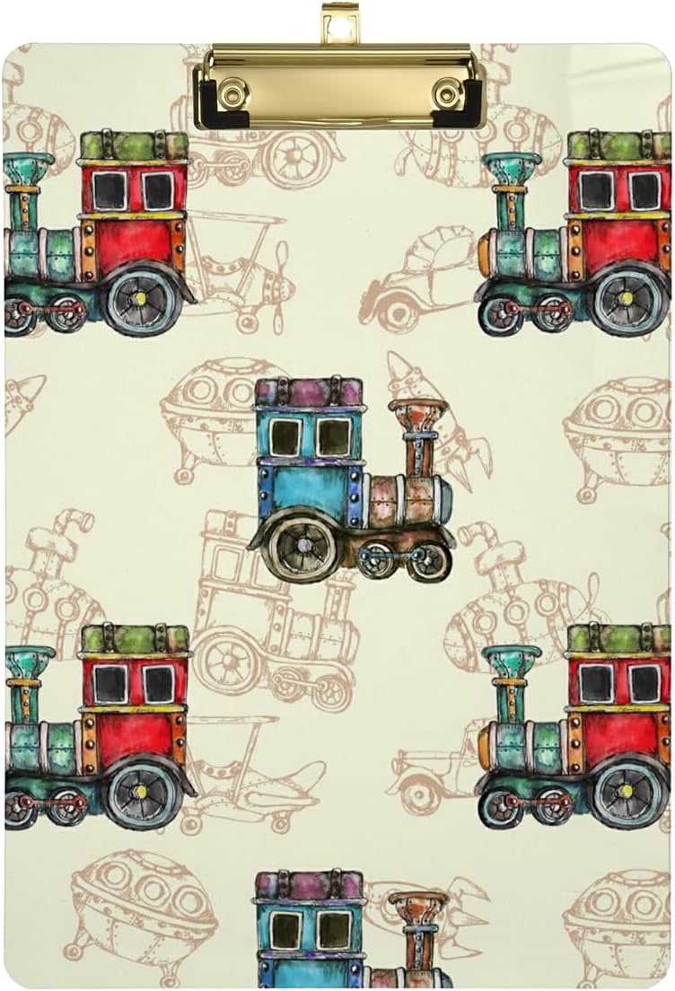 FMSHPON Retro Vehicle Vintage Train Clipboard Hardboard Wood Nursing ...