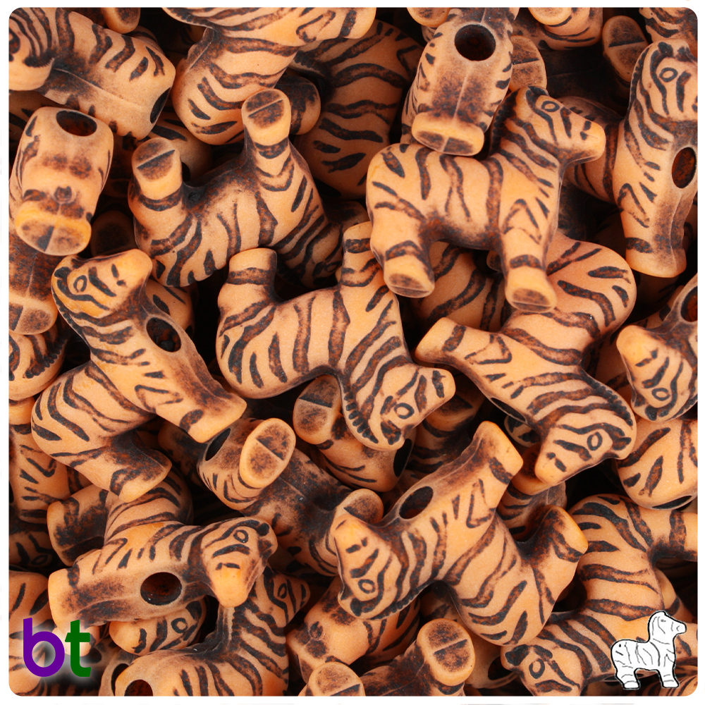 BeadTin Orange Antique 22mm Zebra Pony Beads (24pcs) - Walmart.com