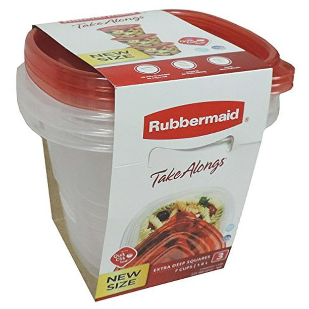 Rubbermaid Take Alongs Square 7-Cup Food Storage Container (Pack of 3 ...