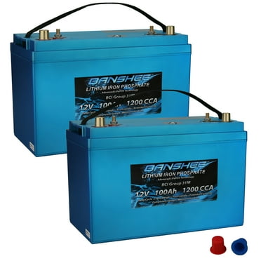 Banshee 24V Lithium Deep Cycle Marine Battery Group 27 - 2 Pack ...