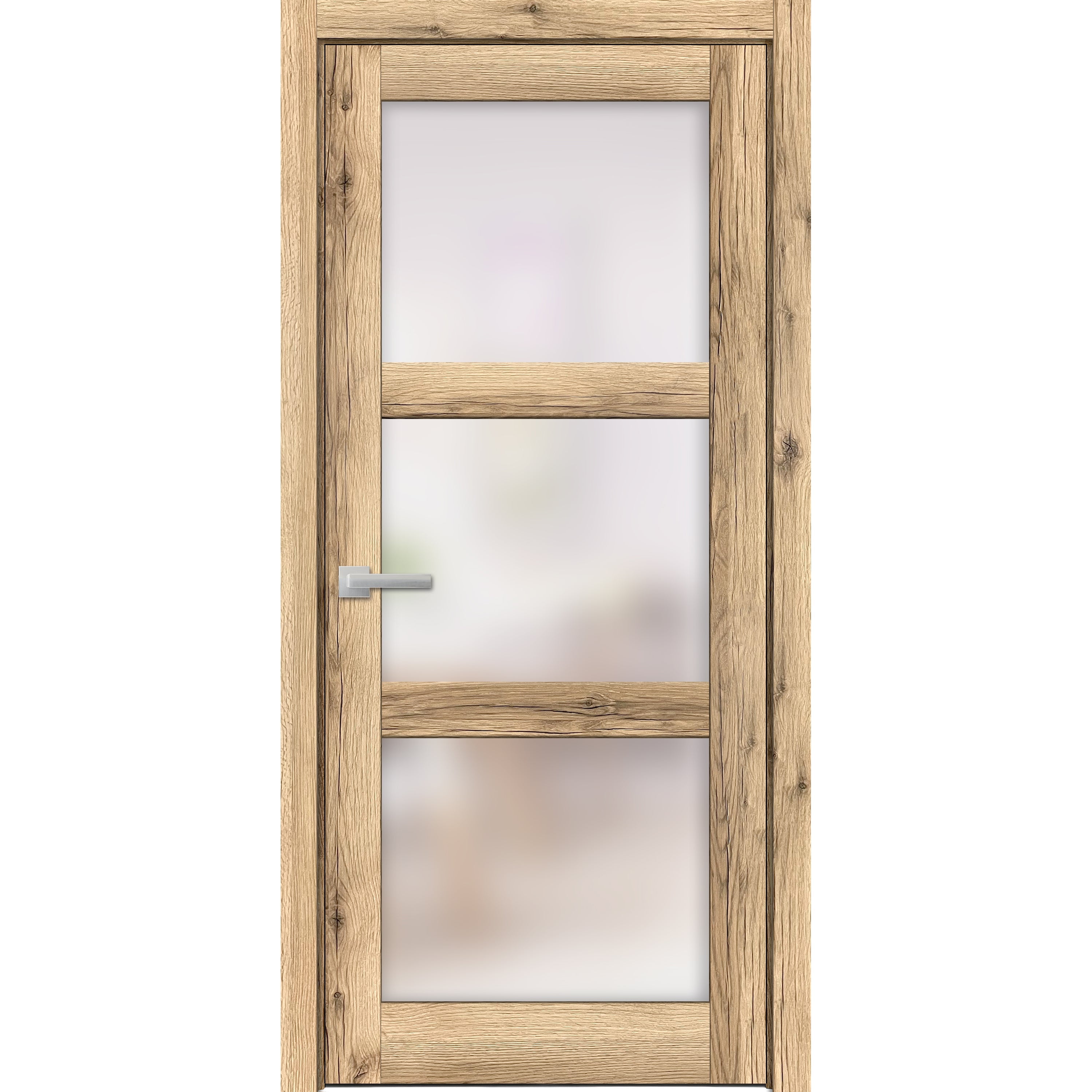 Solid French Door 30 x 80 inches | Lucia 2552 Oak | Single Regular ...
