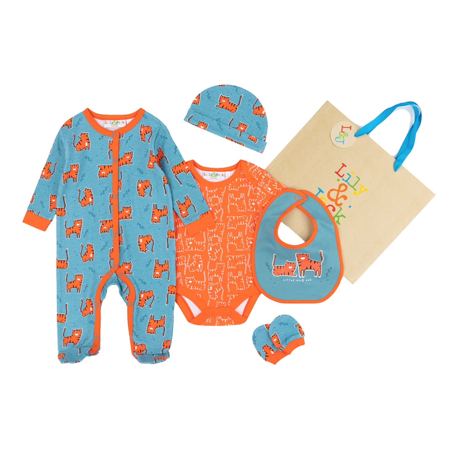 Click here for Lily And Jack Tiny Tiger 5-Piece Layette Set - 100... prices