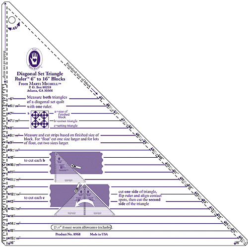 Large Diagonal Set Triangle Ruler, 6" to 16" Blocks - Walmart.com ...