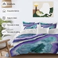 Abstract Art Marble 4 Piece Duvet Cover Set Full Size Purple Teal Green ...