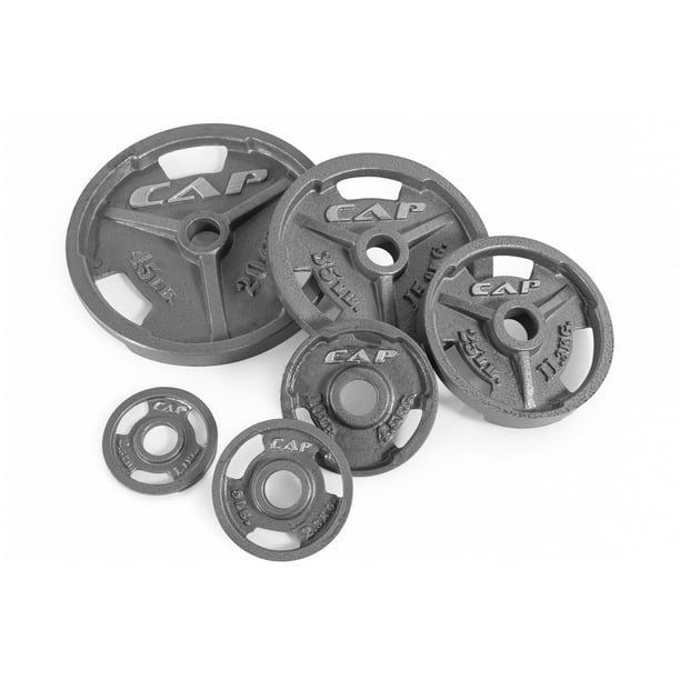 CAP Barbell 2'' Machined Olympic Grip plate, Gray 2.5lbs - 45lbs ...