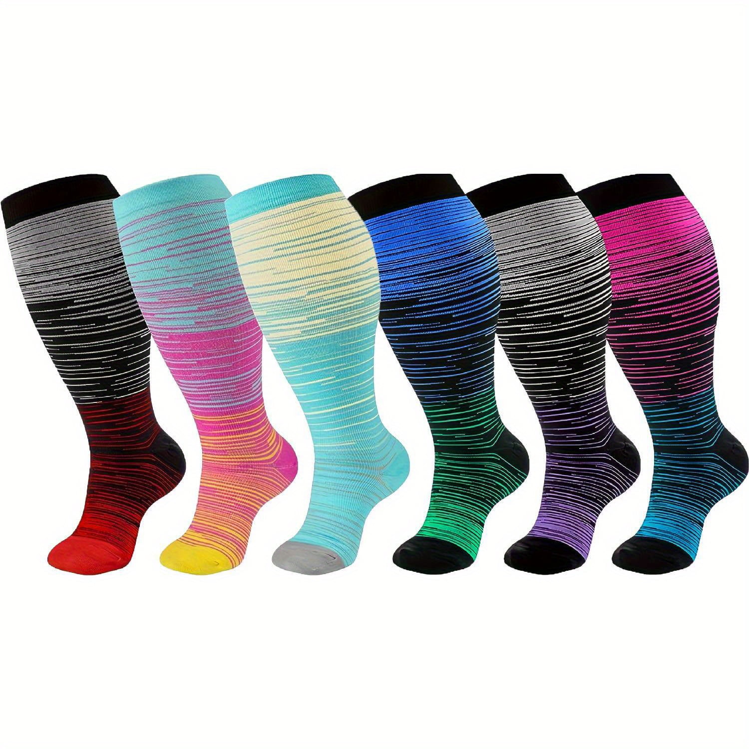 Click here for Ousitaid 6 Pairs Plus Size Compression Socks Wide... prices