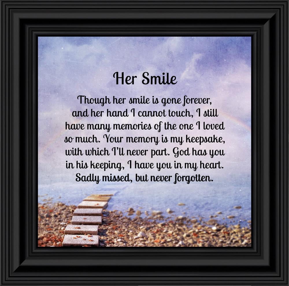 Her Smile Framed Poem, Sympathy Gifts for Loss of a Loved One ...