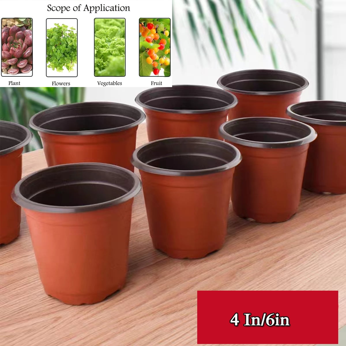 Parenting Pots, 4/6 Inches , Plastic Flower Pots with Plant Labels ...
