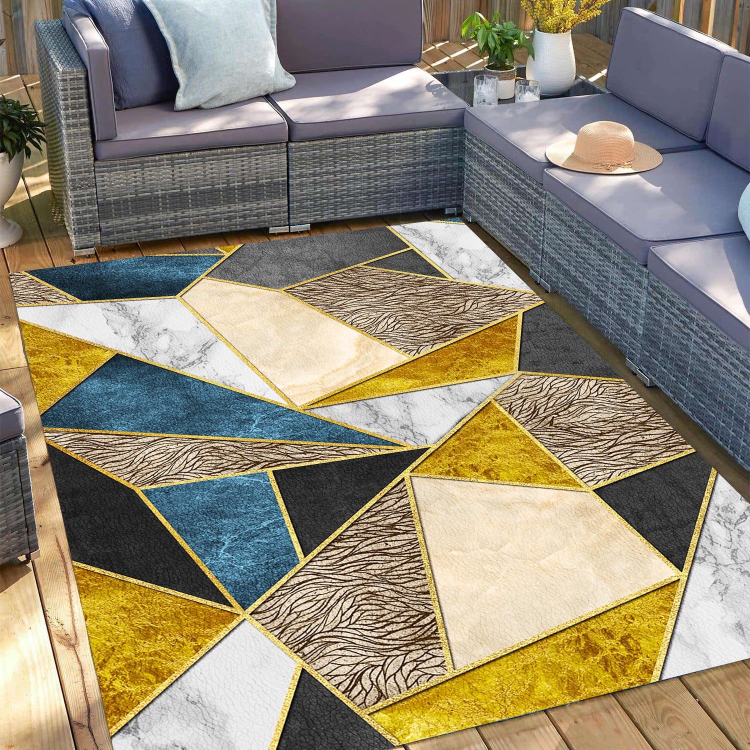 JML Outdoor Rug Lightweight Plastic Waterproof Outside Mats for Patio ...