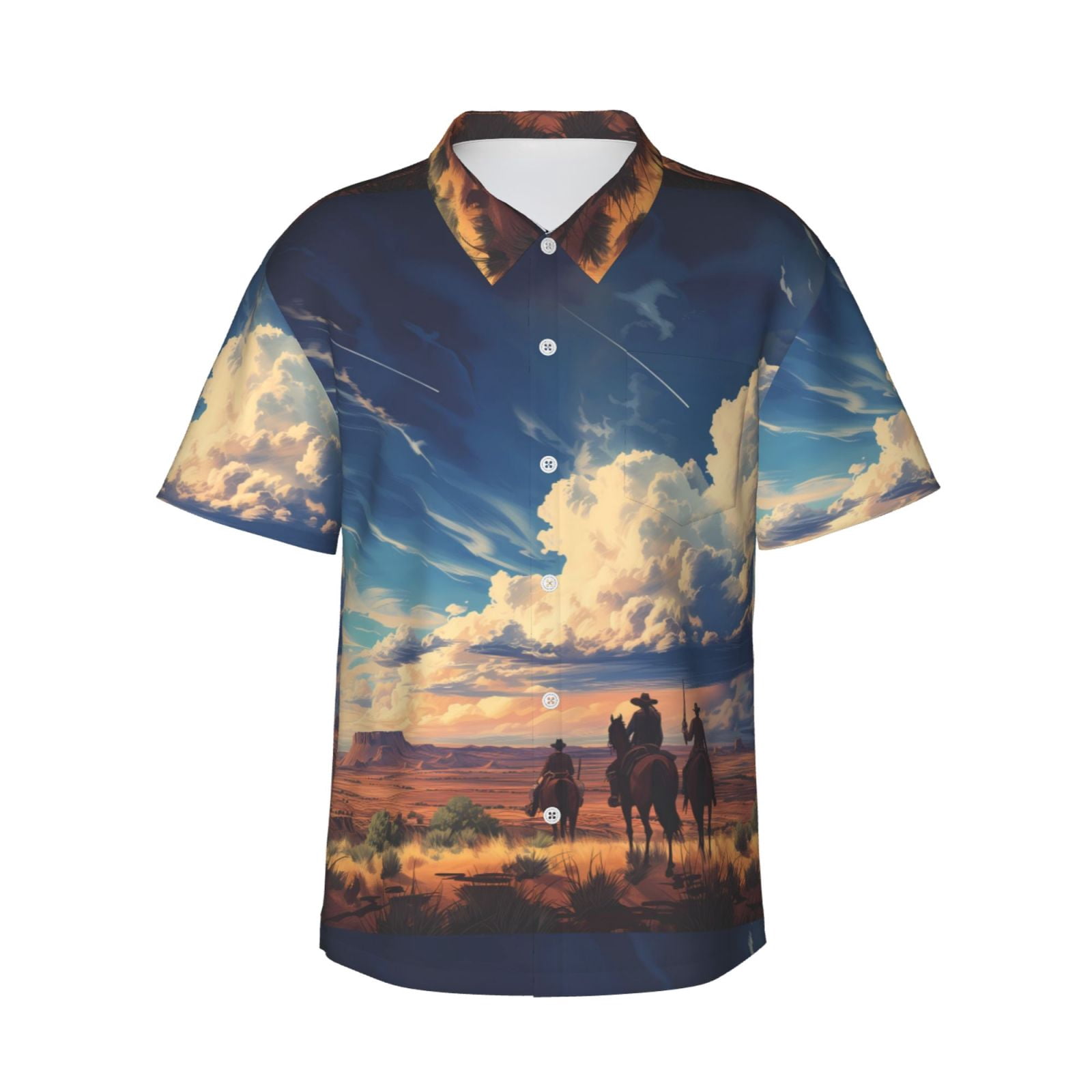 Fotbe Western Desert Cloud Cowboy Camisa Hawaiana para Hombre Unisex ...