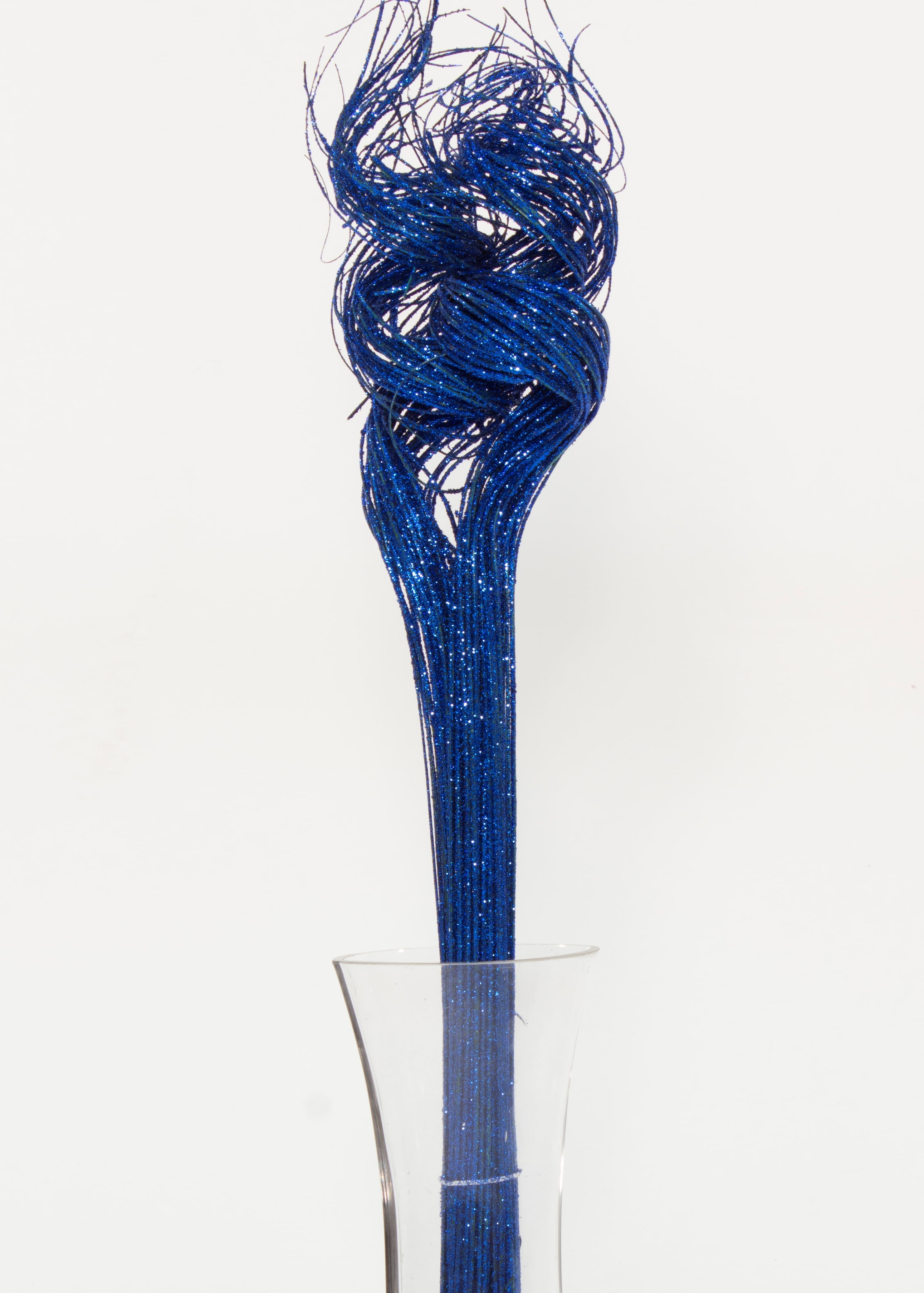GreenFloralCrafts Royal Blue Sparkle Curly Ting, 2.5 Feet Extra Tall ...
