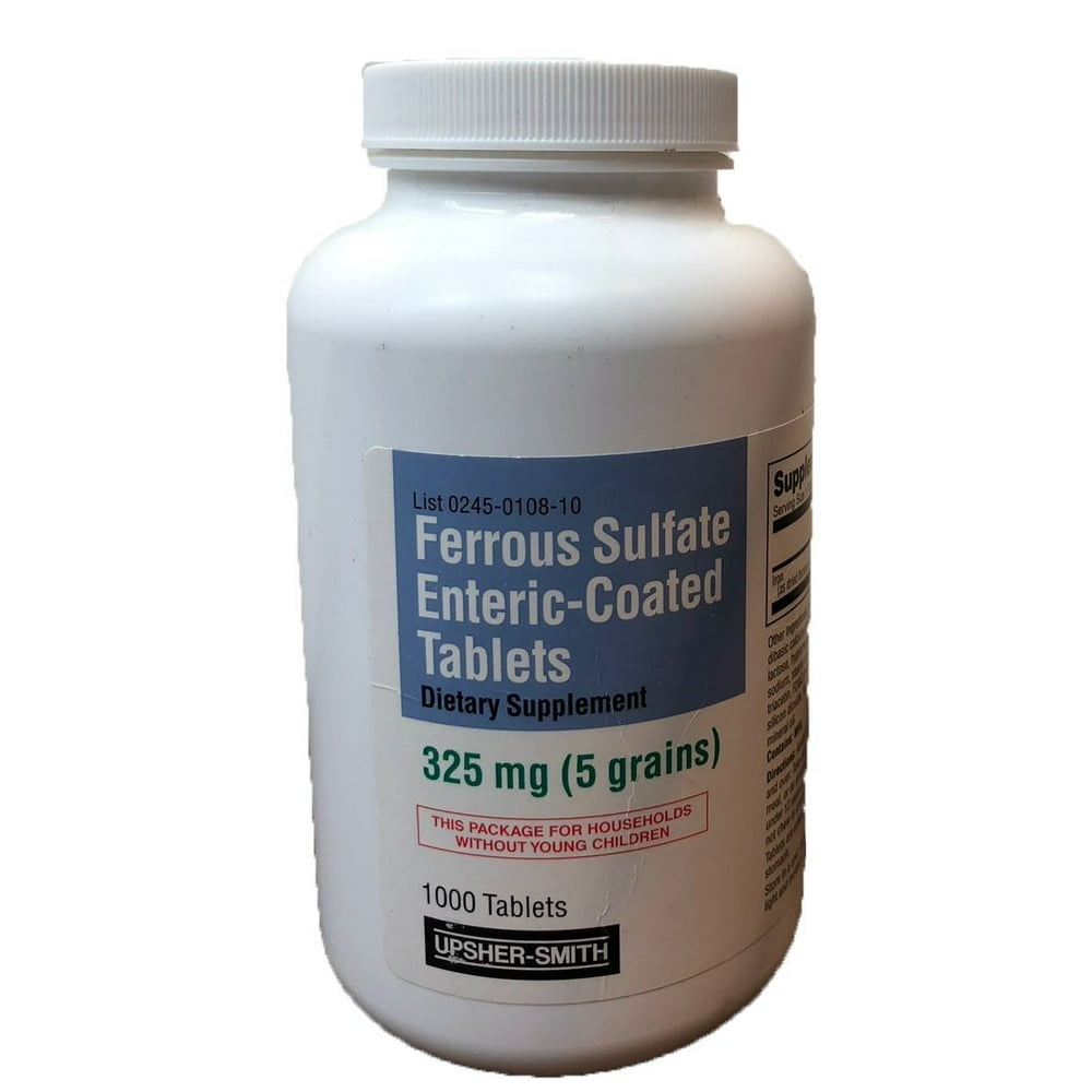 Upsher-Smith Ferrous Sulfate Enteric-Coated Dietary Supplement, 325 mg ...