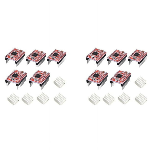 10 Uds A4988 módulo de controlador de Motor paso a paso Stepstick con ...