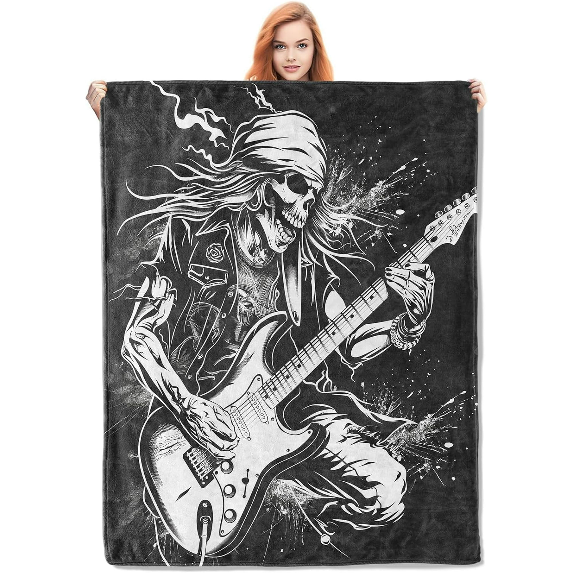 Click here for Walfour Rock Guitar Skeleton Throw Blanket Gifts... prices
