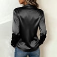 Blouse for Women Long Sleeve Irregular V Neck Spring Casual Solid Color ...