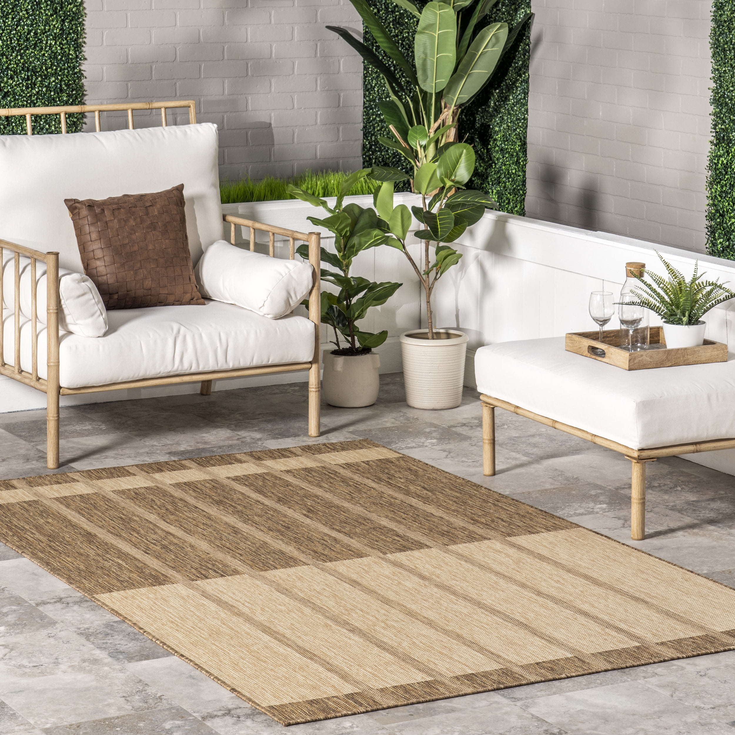 nuLOOM Maria Contemporary Striped Indoor/Outdoor Area Rug, 8' x 10 ...