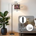 Arc Floor Lamp with Adjustable Lampshade Dark Floral Wildflower Pink ...
