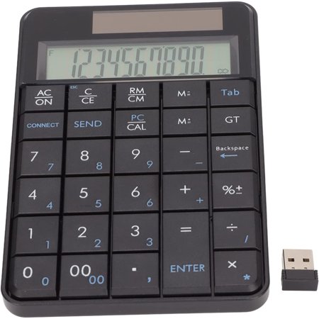 Numeric Keypad Keyboard, Solar Panel Plug and Play Calculator Numeric ...