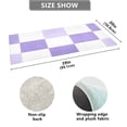 Light Purple Squares Pattern Bath Mat 39x20 Inch Soft Absorbent Non ...