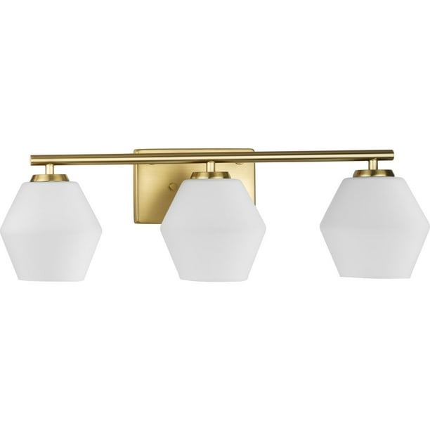 Copeland Collection Three-Light Brushed Gold Vanity Mid-Century Modern ...