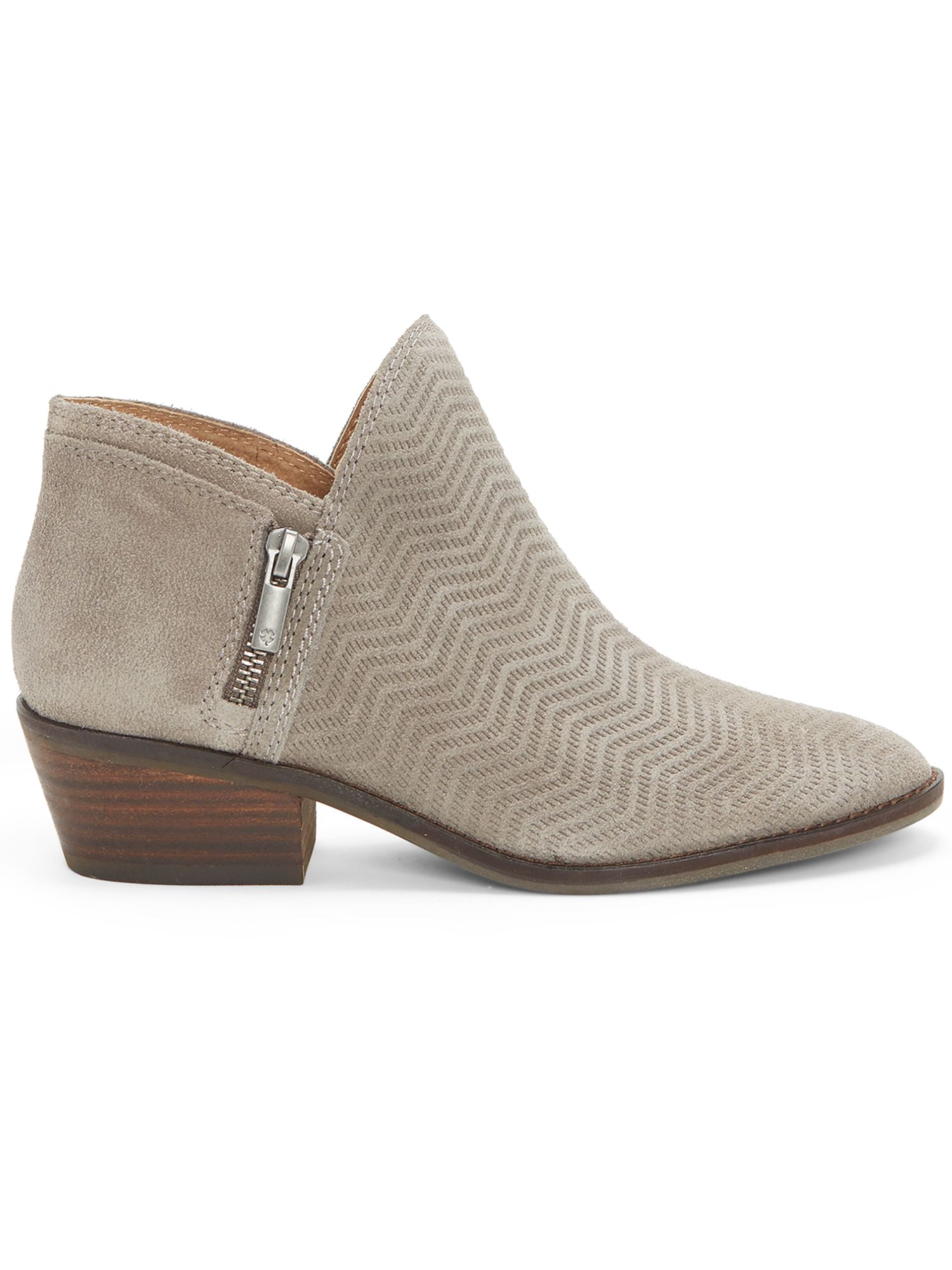 LUCKY BRAND Womens Gray Zig Zag Pattern V Cutouts Zipper Accent Comfort ...