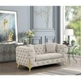Contempo Modern Style 2 PC Living Room Set Made with wood in Light Gray ...