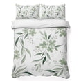 Full Quilt Bedding Set Watercolor Green Blossom Leaves Summer Quilt ...