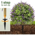 Set of 2 Artificial Lavender Topiary with Spike, Boxwood Balls Greenery ...