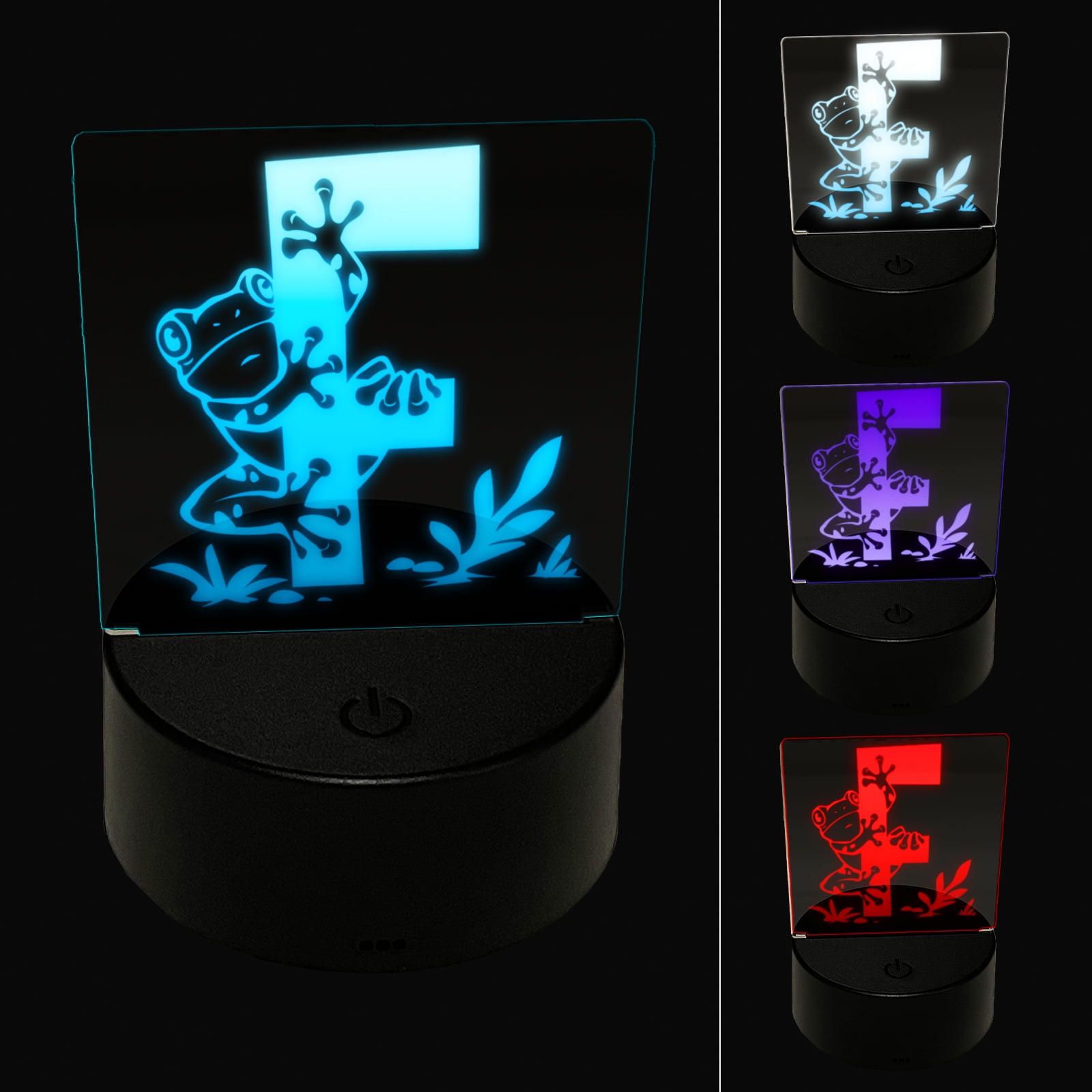 Animal Alphabet Letter F for Frog LED Night Light Sign 3D Illusion Desk ...