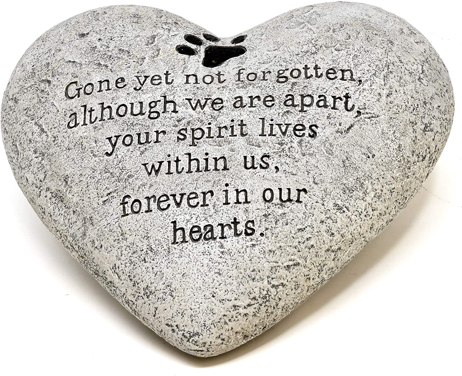 HTOOQ Pet Memorial Stones Paw Print Memory Heart Resin Stone Dog, Cat ...