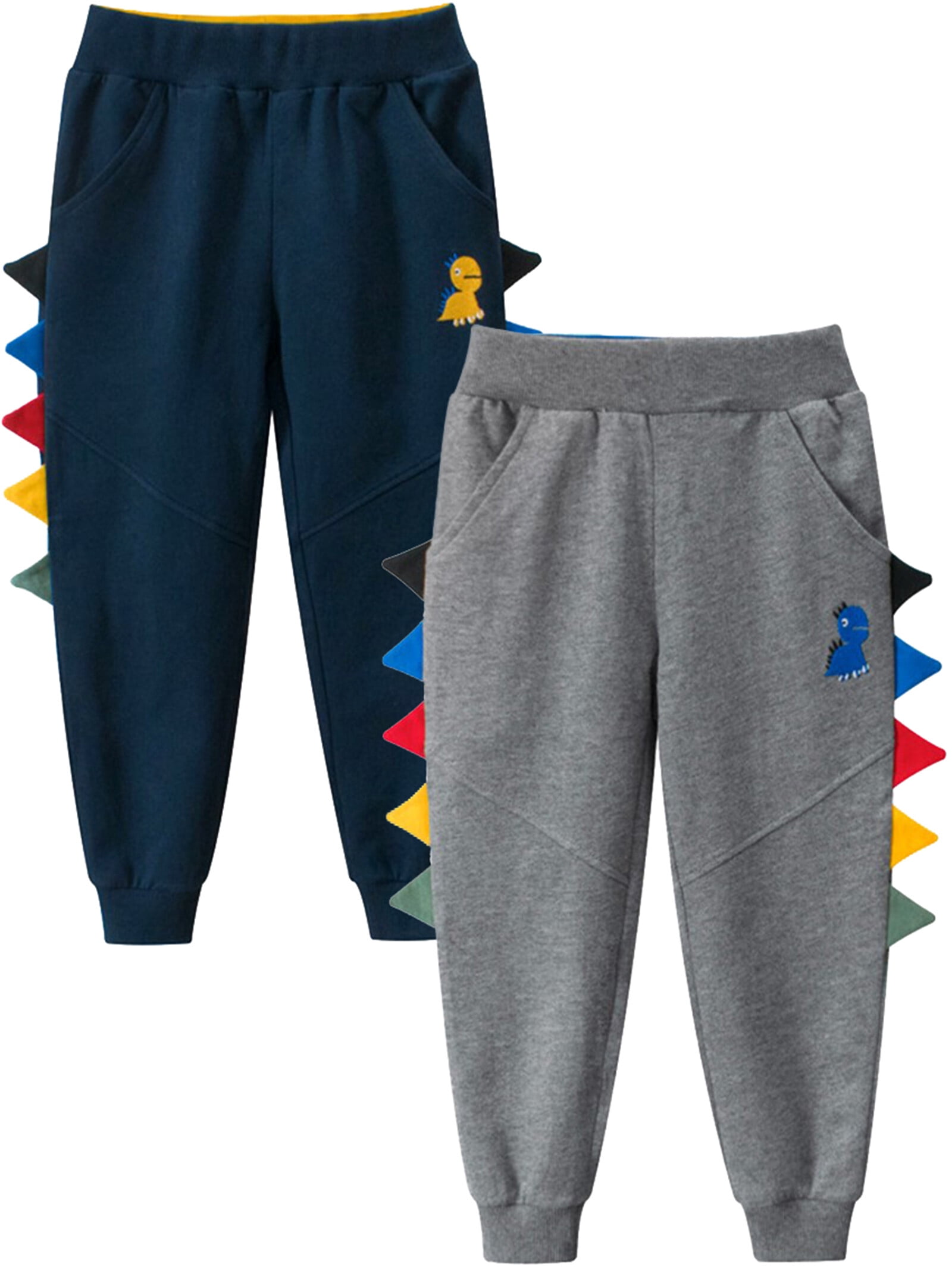 Toddler Kids Boy Girl Pants 2-Pack Set Fleece Jogger Sweatpants Jogger ...