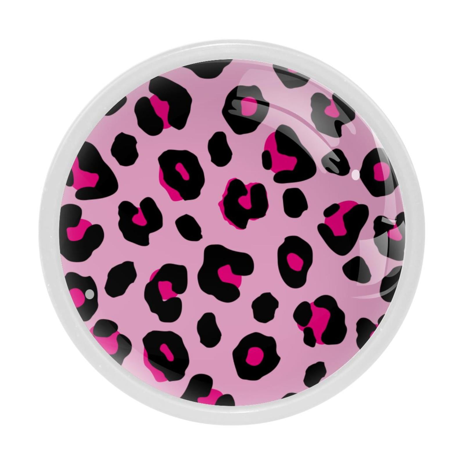 4 Pcs Pink Leopard Knobs for Kitchen Cabinet Cupboard Dresser Bookcase ...