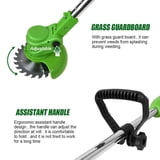 24V 650W Electric Lawn Mover, Cordless Grass Trimmer with 2 Batteries ...
