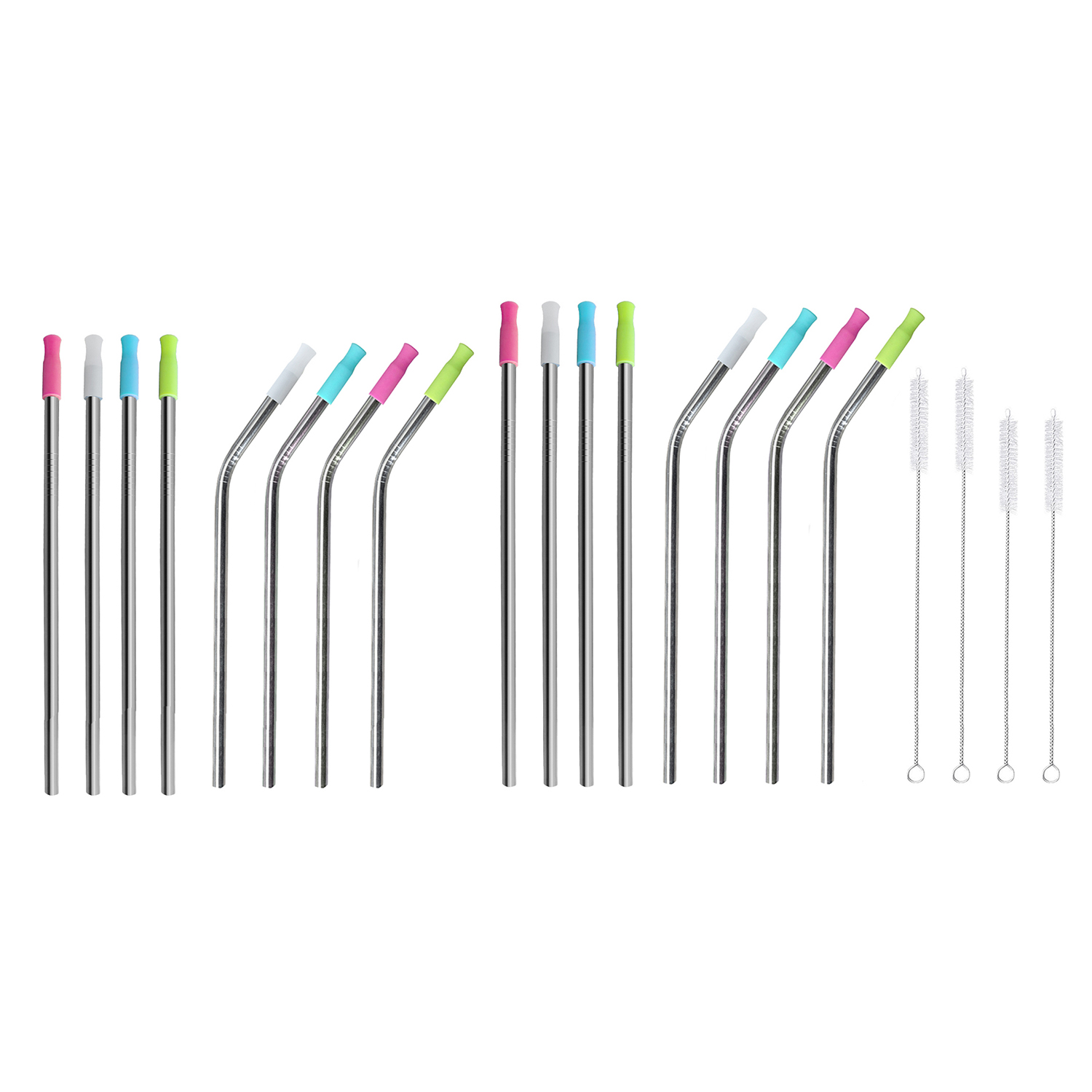 Ezprogear 8 mm set of 16 Metal Stainless Steel Reusable Drinking Wide ...