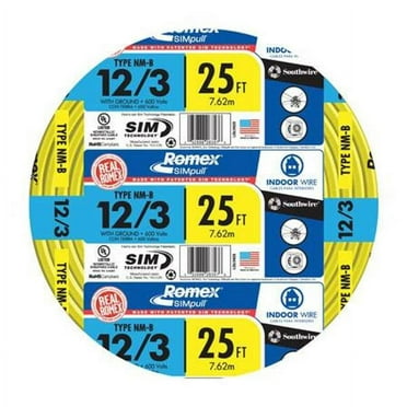 Southwire 63947622 12/3 50' Yellow with Ground Romex Brand SIMpull ...