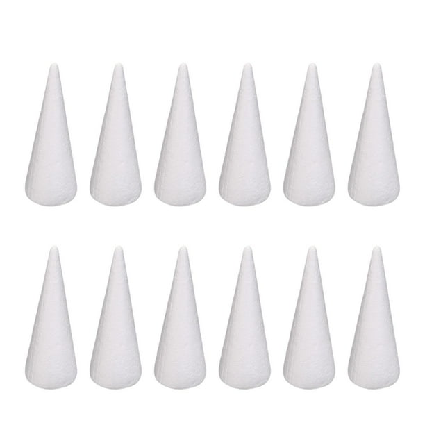 12Pcs Craft Foam Cones Polystyrene Cones for Children Kids Celebration ...