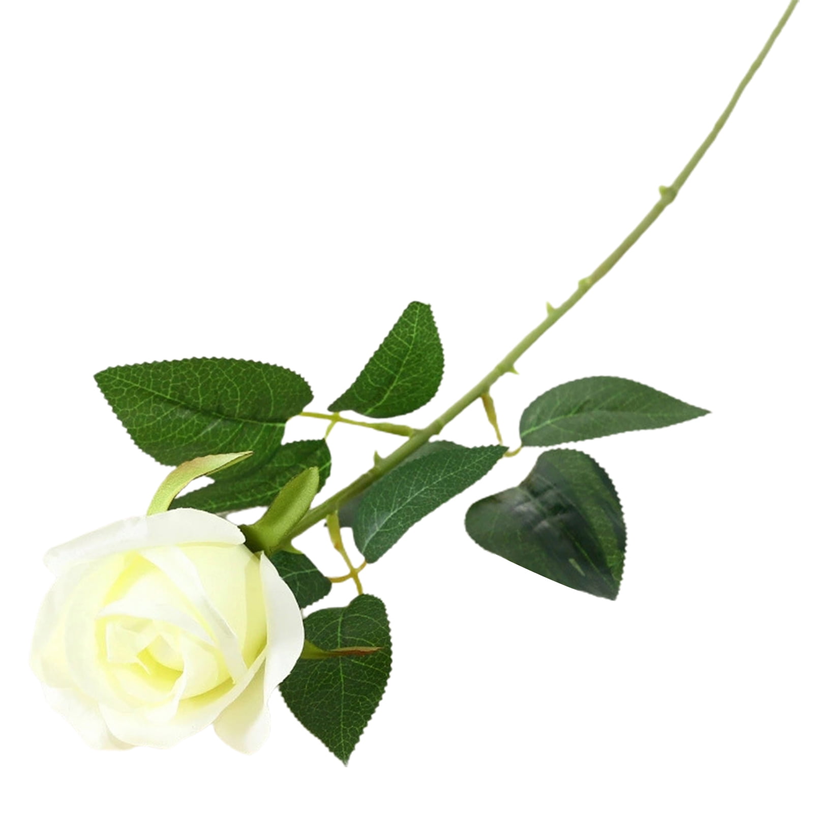 Artificial Flower Foam Rose Real Looking Fake Rose with Stems Leaves ...