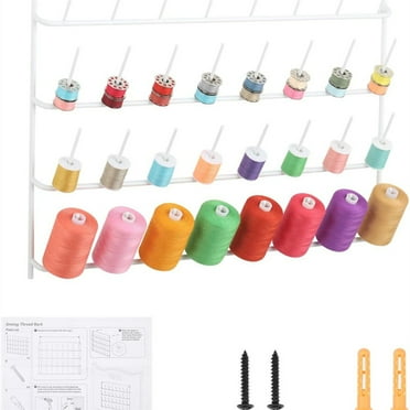 48-Spool Sewing Thread Rack, Wall-Mounted Sewing Thread Holder with ...