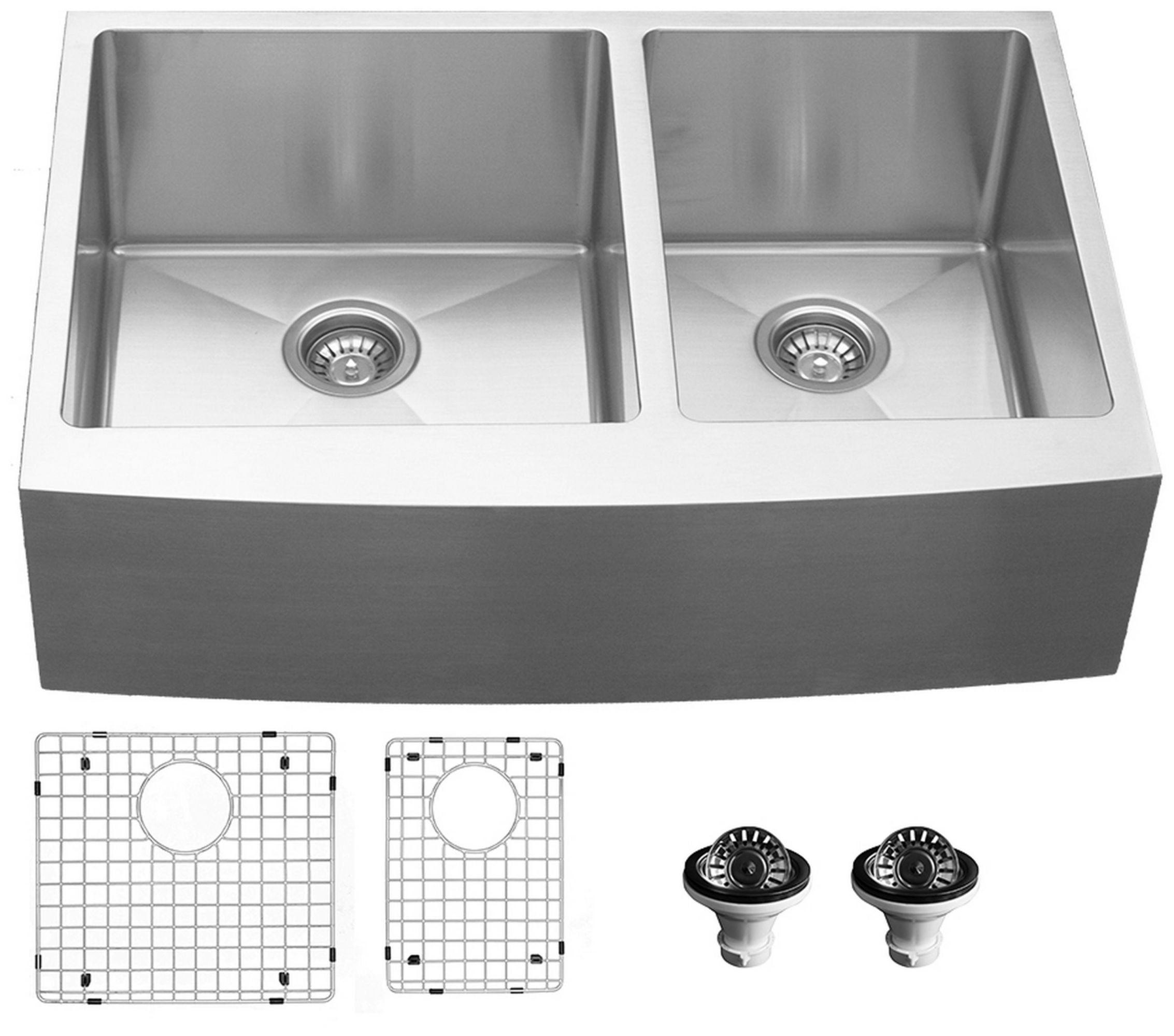 Karran Usa El-86-Pk1 Elite 33" Farmhouse Double Basin Stainless Steel ...