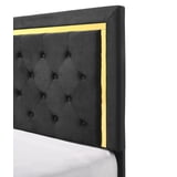 Modern Glam 3pc Bedroom Set Queen Size Panel Bed 2x Nightstand ...
