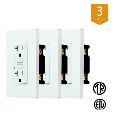 20A GFCI Outlet,Self Test Duplex GFCI Receptacles with LED Indicator ...
