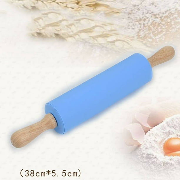 38cm Wooden Handle Silicone Rolling Pin Non-Stick Pastry Baking Dough ... 38cm Wooden Handle Silicone Rolling Pin Non-Stick Pastry Baking Dough ...