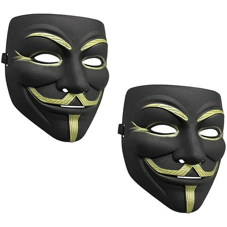 Hacker Mask for Kids Anonymous V for Vendetta Mask,Black,2 Pack ...