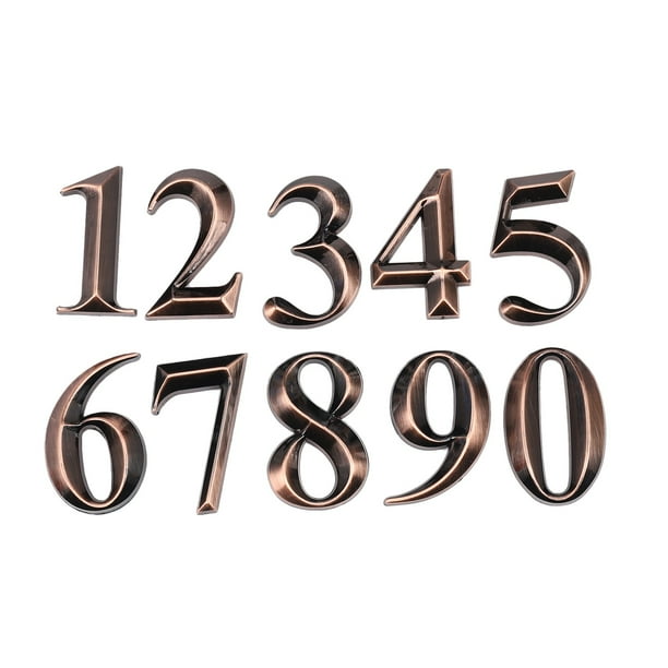 10Pc Gate Digits 0 to 9 Number Tag Numeral Door Plaque House Drawer ...