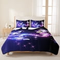 68x98in Quilt Bedding Set, Gradients Butterflies Lightweight Coverlet ...