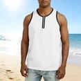 Antinious Men Patchwork Half Zip Round Neck Sleeveless Loose Trendy ...