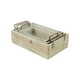 Set Of 3 Brown Wood Grain Rectangular Small Crate with Side Handles ...